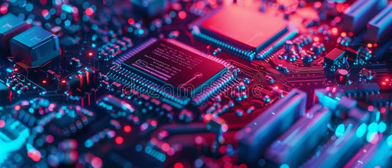 An Inside Shot of an Electronic Device: a Microchip, CPU Processor, a ...