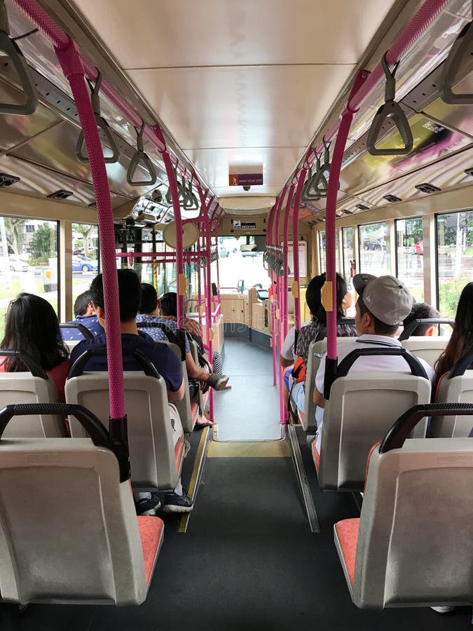 Inside Singapore Public Bus Transport Editorial Stock Image - Image of ...