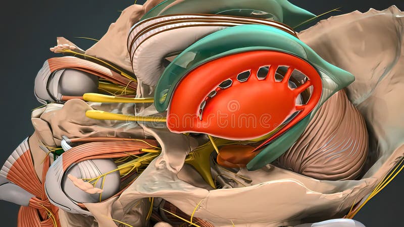 Inside Skull Core View from Above Stock Illustration - Illustration of ...