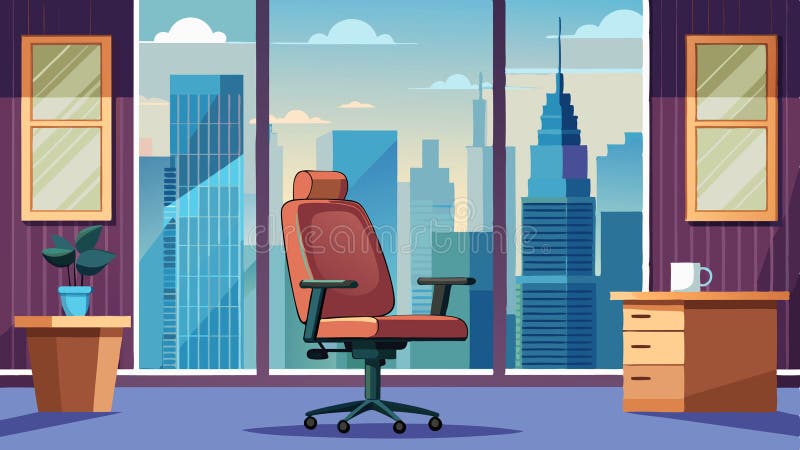 Inside a Skyscraper Office There is a View from the Window of Multi ...