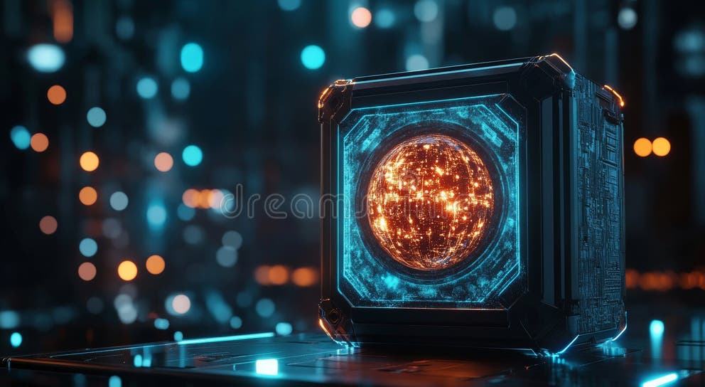 Inside a Sleek, High-tech Console, a Quantum Computer is Visualized ...