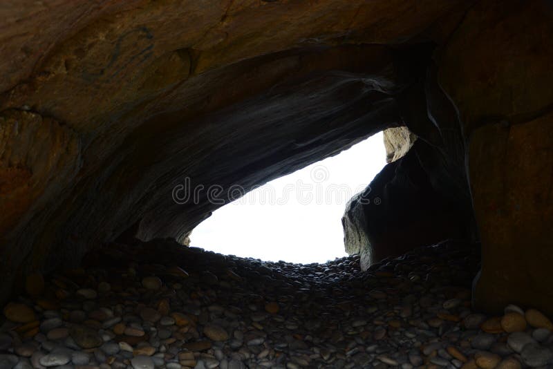 Inside Small Cave at Clashach Cove Stock Photo - Image of north ...