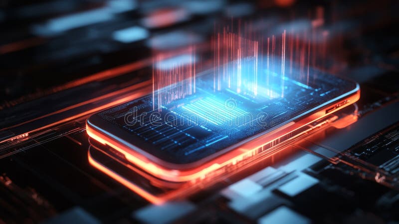 Inside Smartphone Power Management System with Battery Technology Stock ...