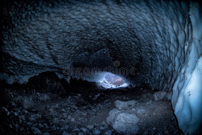 Inside Snow Ice Cave Chapel View Stock Image - Image of frozen, nature ...