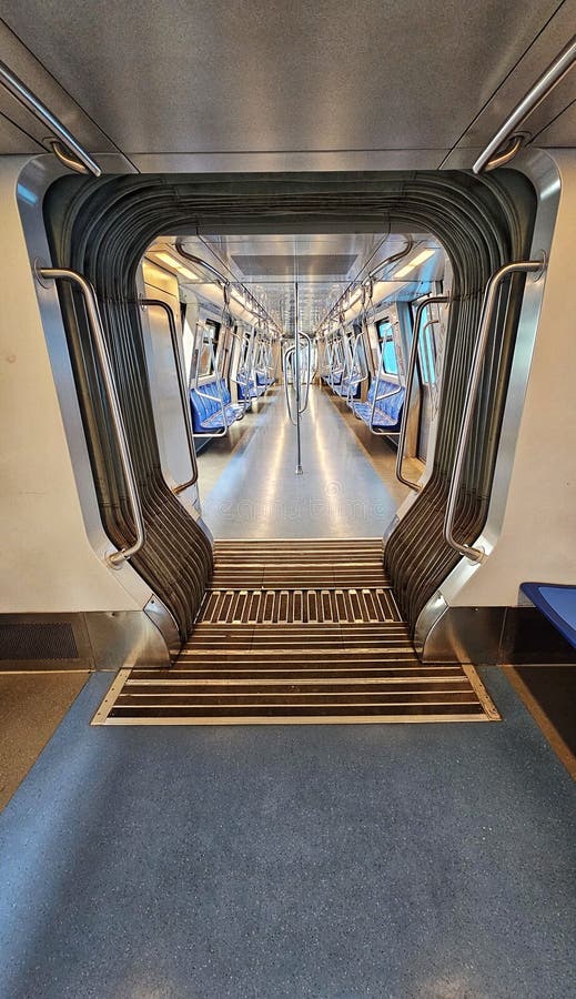 Inside Space of a Bombardier Subway Frame at the End of the Line Stock ...