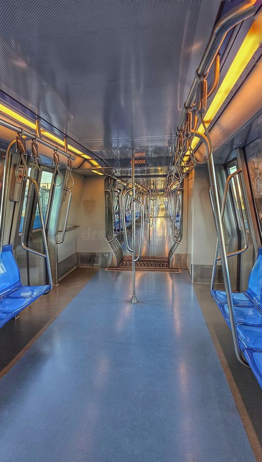 Inside Space of a Bombardier Subway Frame at the End of the Line Stock ...