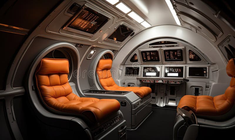 Photo of the Interior of a Space Shuttle with Multiple Seating ...