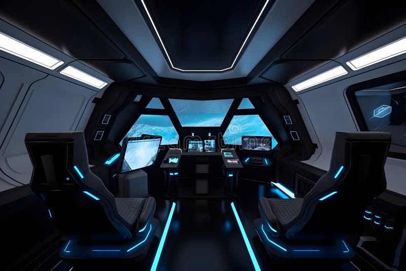 Inside the Space Shuttle. Neural Network AI Generated Stock Image ...