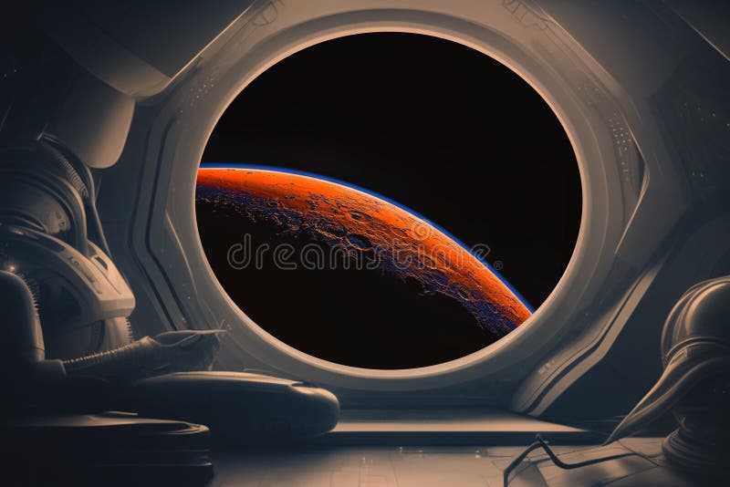 Inside a spaceship stock illustration. Illustration of glass - 271514846