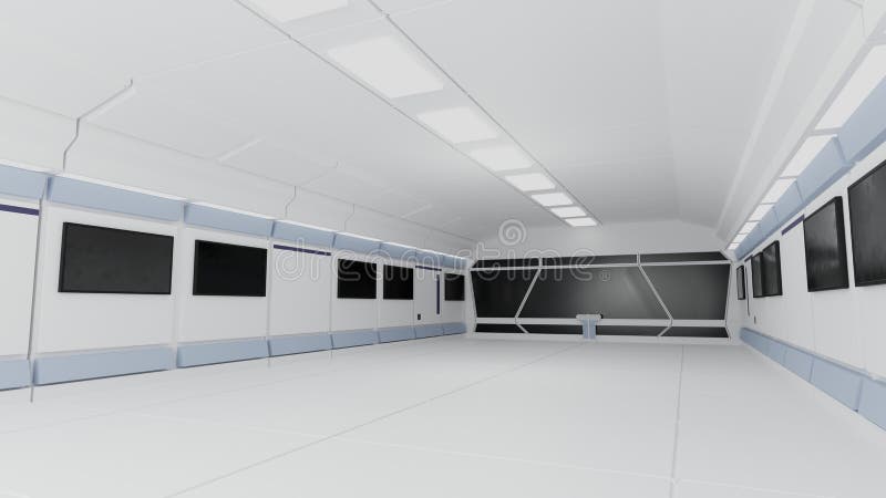 Inside Spaceship or Space Station Interior, Sci-Fi Tunnel, Corridor ...