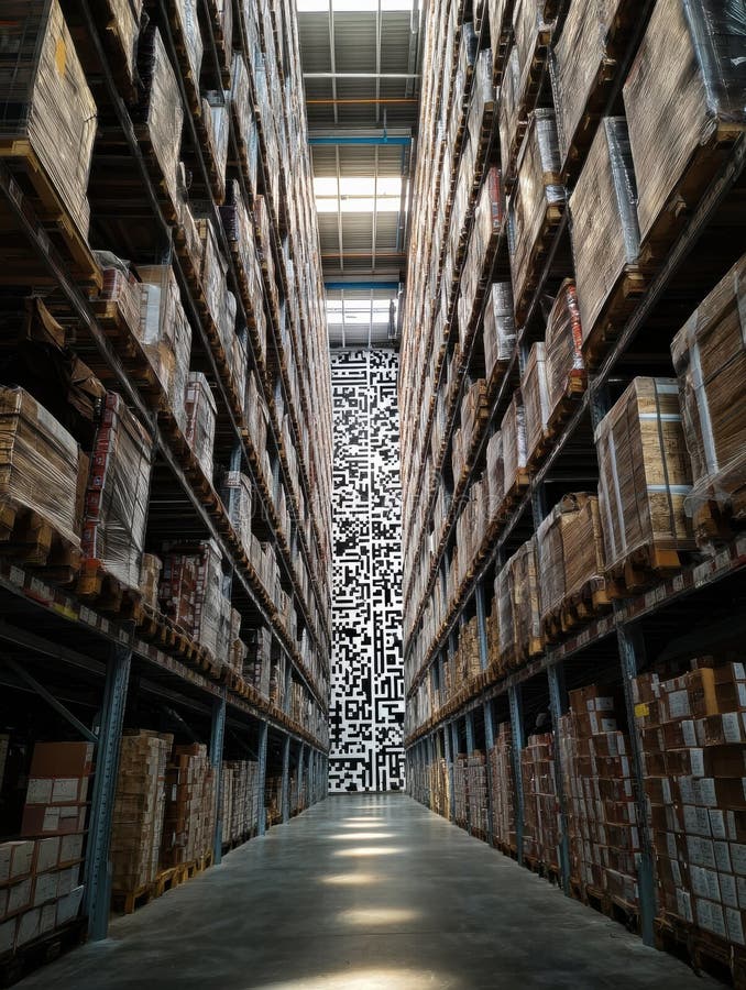 Giant Barcode Wall Art Enhances the Industrial Aesthetics of a Vast ...