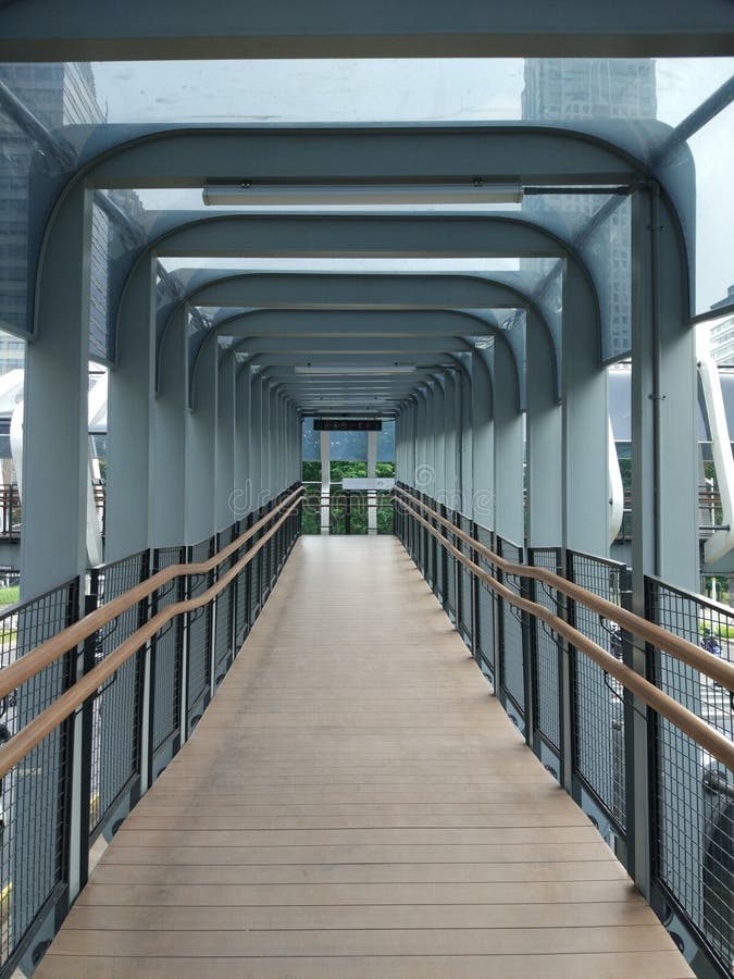 Inside of Spiral Pedestrian Bridge in Jakarta Stock Photo - Image of ...