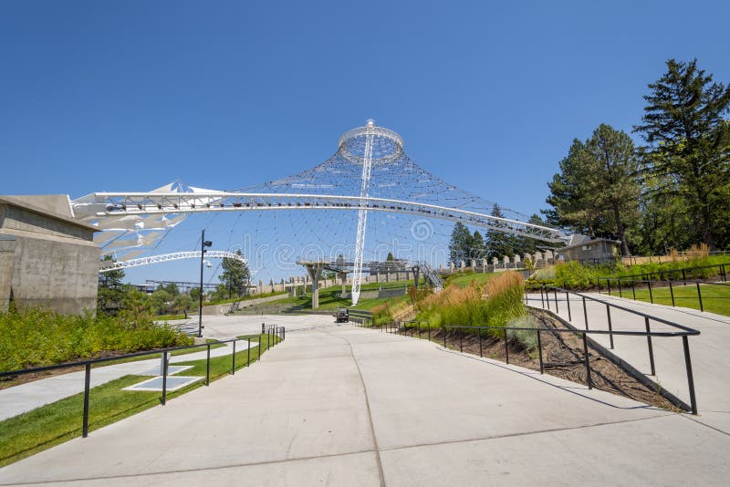 Overhead View of the Whitewater Spokane Falls Along the Spokane River ...