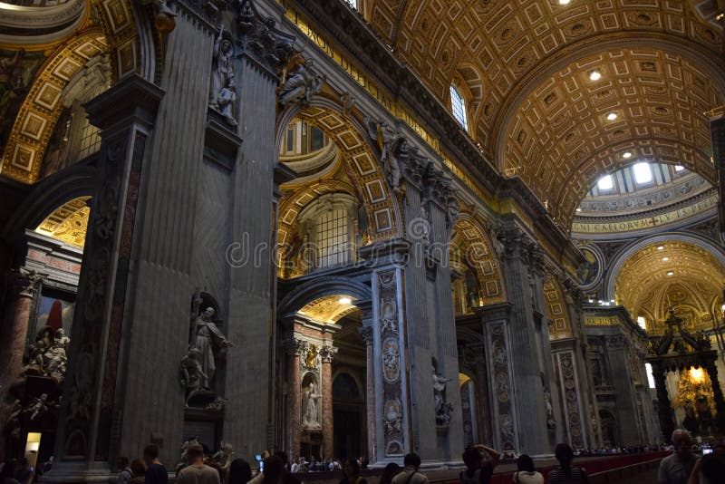 Inside St. Peter`s Basilica in the City of Rome, Italy Editorial Stock ...
