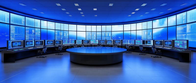 Inside a State-of-the-art Command Center, Spy Base Control Room, or ...