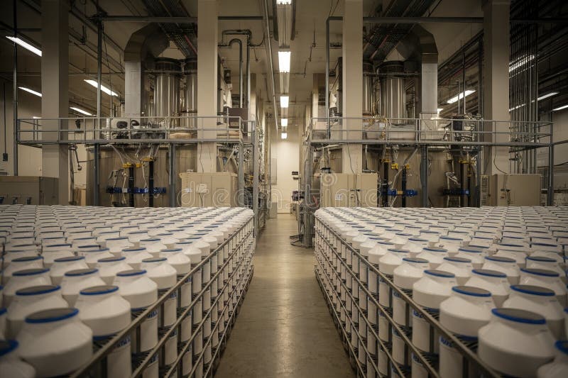 High-tech Pharma Production Facility Stock Photo - Image of clean ...
