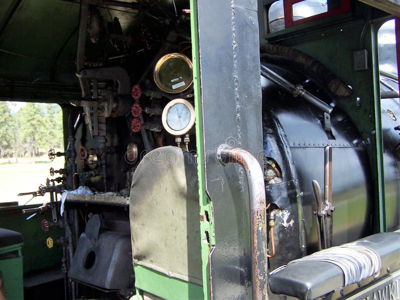 Inside the steam engine stock photo. Image of evergreen - 124444688