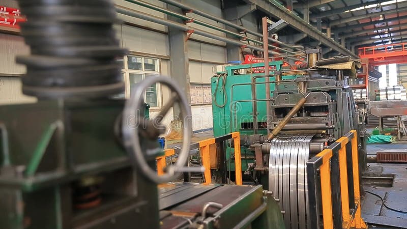 Mechanical Equipment in Operation Inside the Steel Plant Workshop Stock ...