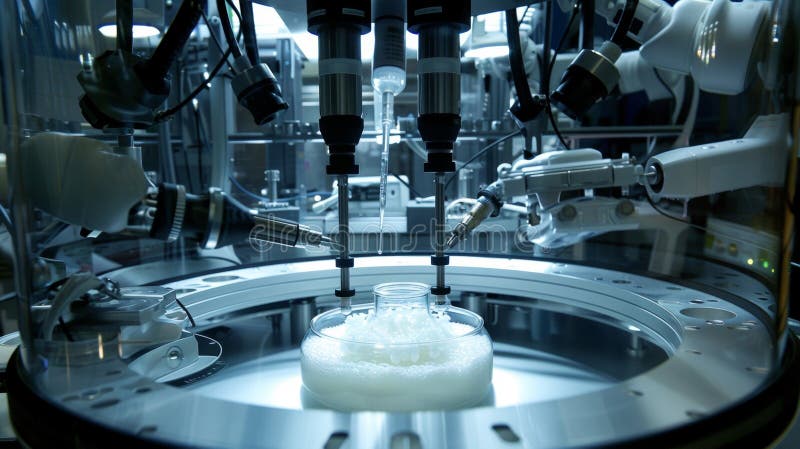 Inside a Sterile Chamber Precise Robotic Arms Manipulate Small Delicate ...