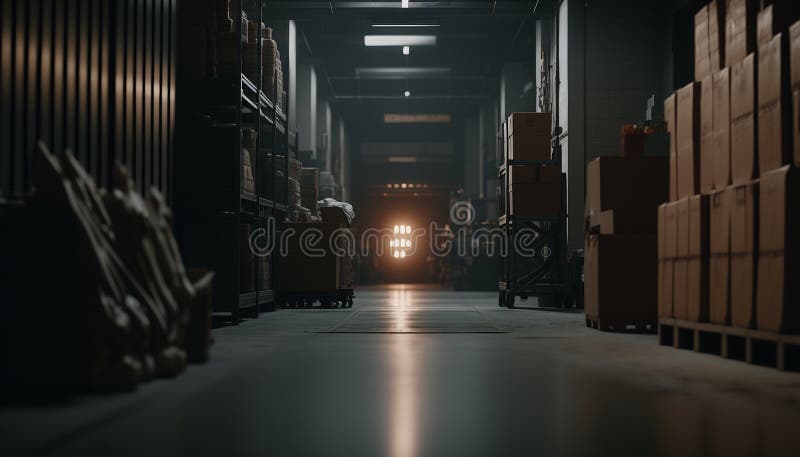 Inside the Storage: Cinematic Lighting Enhances the Orderly Rows of ...