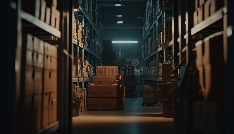 Inside the Storage: Cinematic Lighting Enhances the Orderly Rows of ...