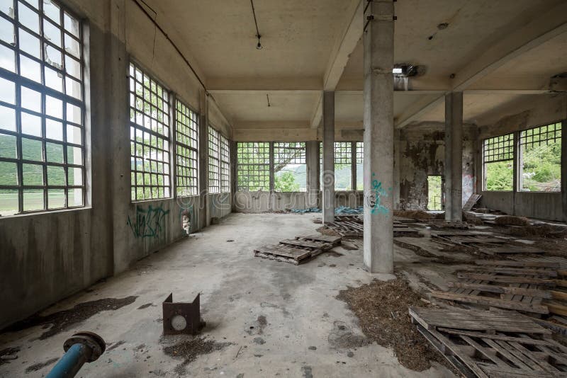 Inside Structure of a Dirty Abandoned Building Stock Photo - Image of ...