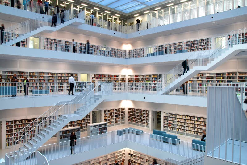 Inside stuttgart library editorial photo. Image of collection - 150563696