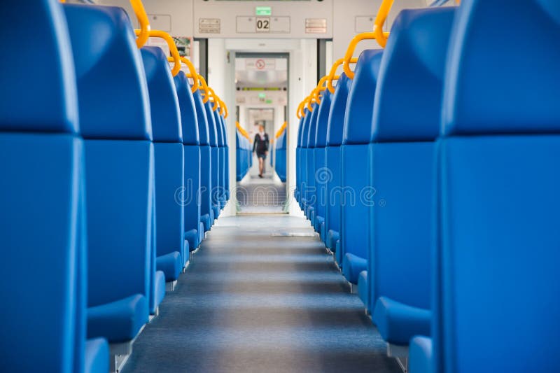 Inside the Suburban Electric Train Stock Image - Image of public ...