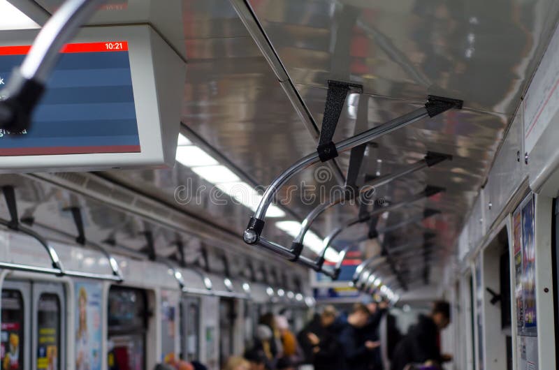 Inside the subway car stock image. Image of subway, move - 141109641