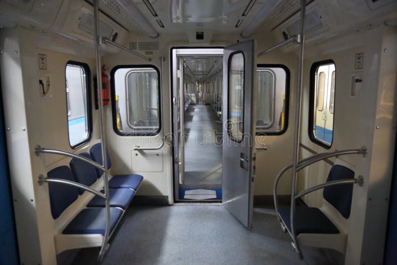 Inside the subway car stock image. Image of interior - 85131645