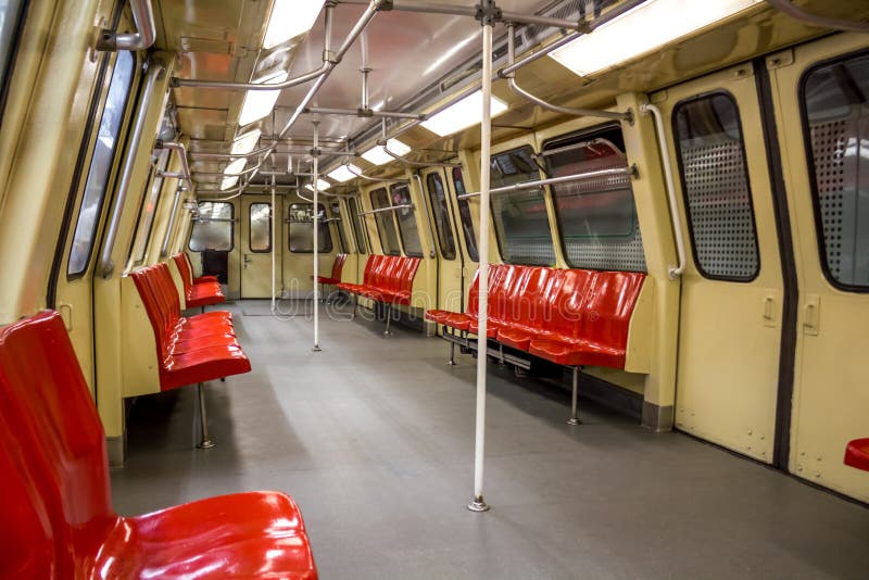 Inside of subway car stock image. Image of express, inside - 32160073