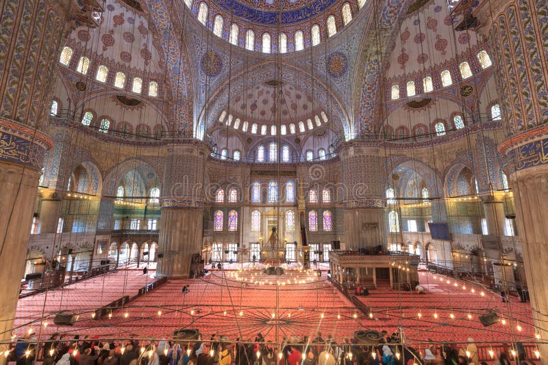 Inside Sultan Ahmed Mosque editorial image. Image of abstract - 65770905