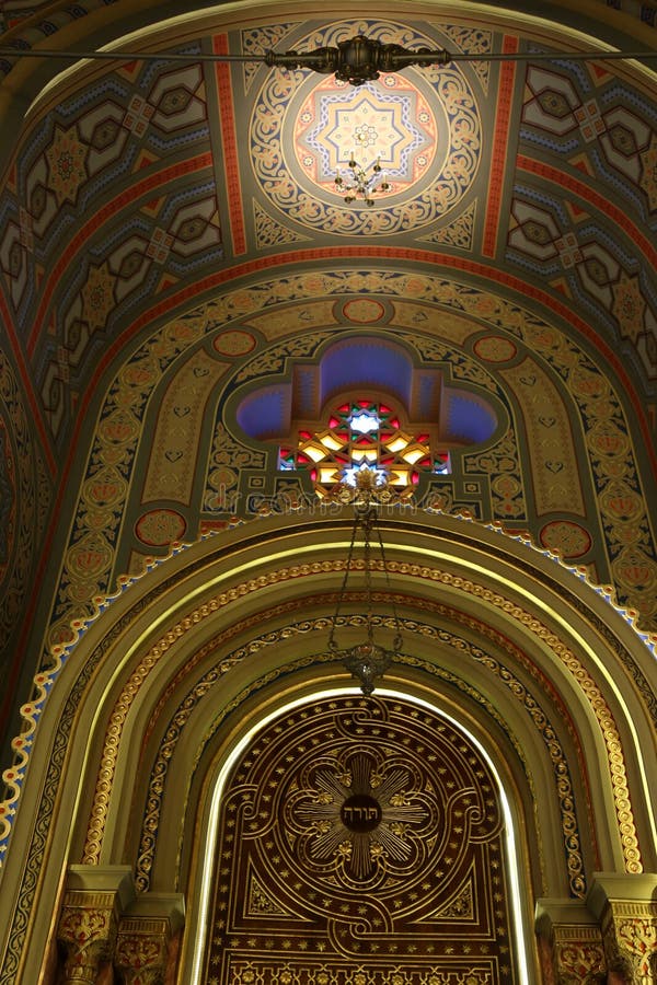 Inside the synagogue stock image. Image of lighted, historic - 78181455