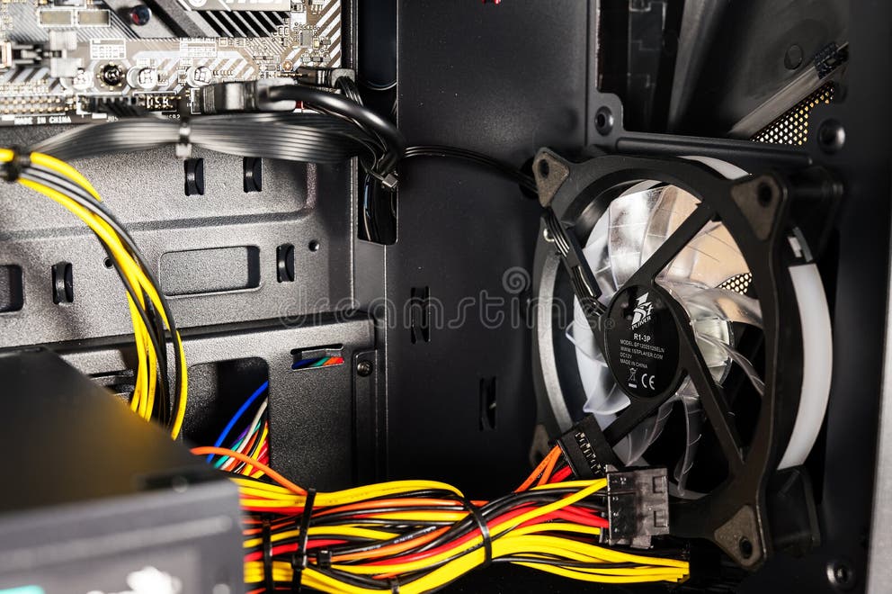 Inside the System Unit of a Personal Computer. the Circular Cooling Fan ...