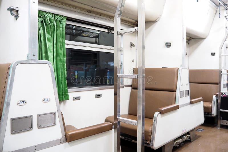 Inside of Thai Diesel Train Which Built in 20th Century with Wooden ...
