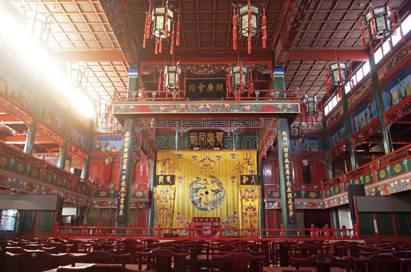 Interior of Stage Building with Lantern Decoration Stock Image - Image ...