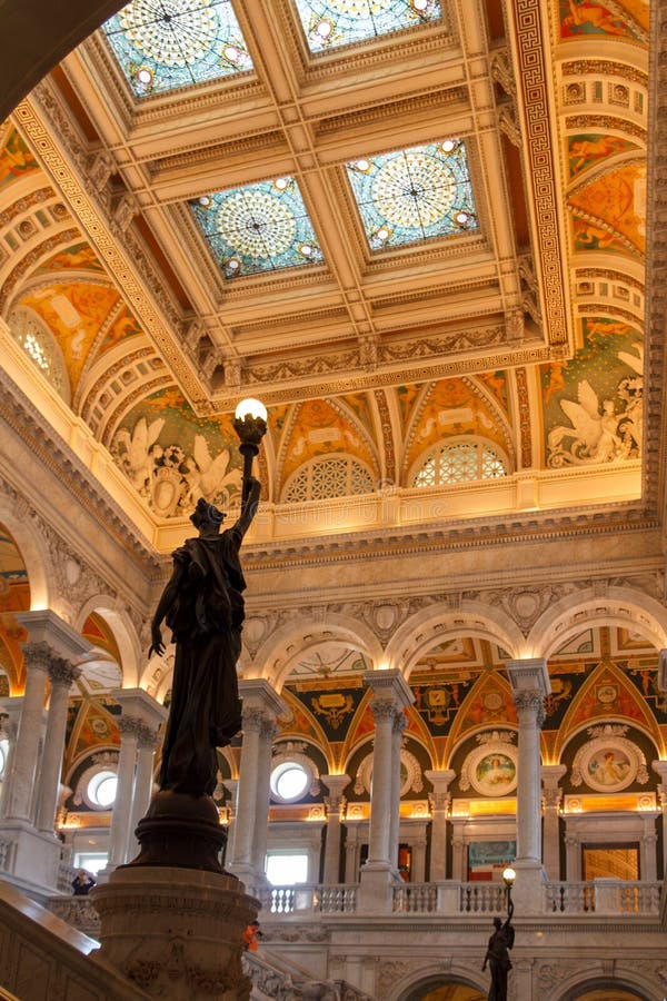 Inside Thomas Jefferson Library of Congress Building, Washington DC ...