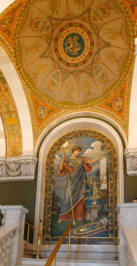 Inside Thomas Jefferson Library of Congress Building, Washington DC ...