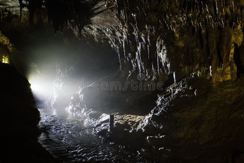Inside Touristic Prometheus Cave at Tskaltubo, Imereti Region, Georgia ...