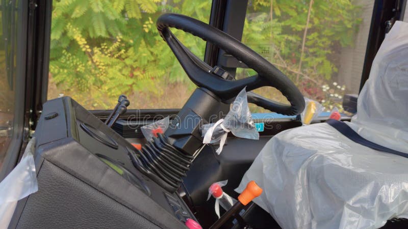 Inside the Tractor Cabin stock footage. Video of machine - 235967884