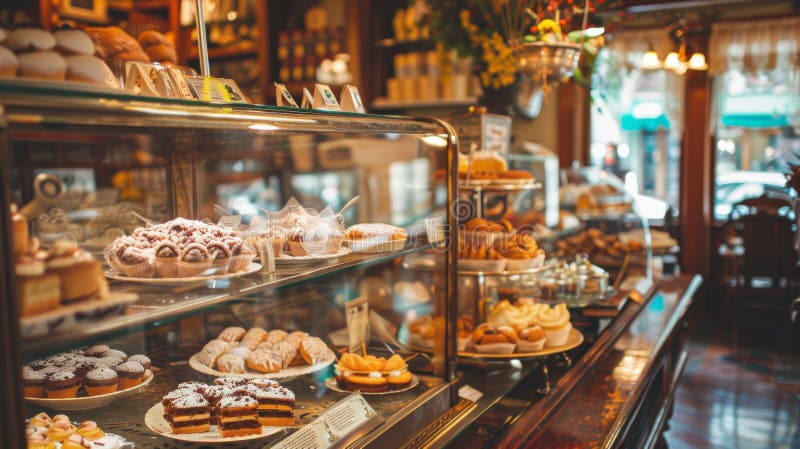 Inside a Traditional Bakery a Display Case Overflows with an Assortment ...