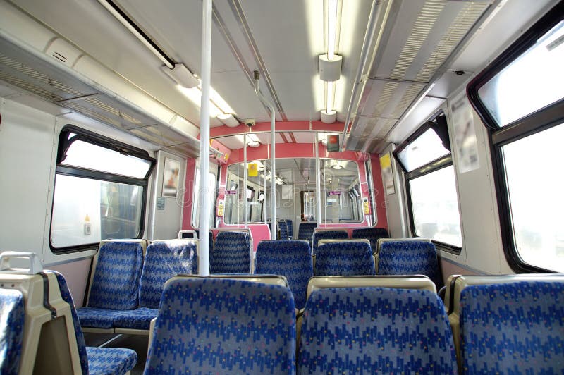 Inside a train carriage stock image. Image of glass, poles - 33962121