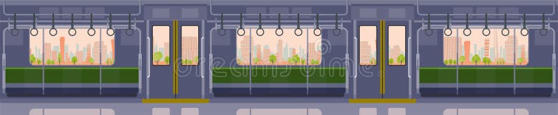 Train Inside_wide Unoccupied Twilight Stock Vector - Illustration of ...