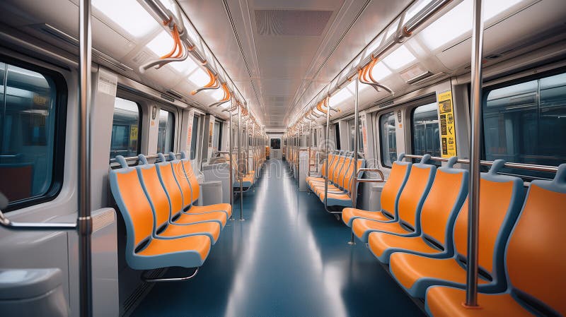 Inside of a Train, the Inside of a Deserted Train Stock Illustration ...