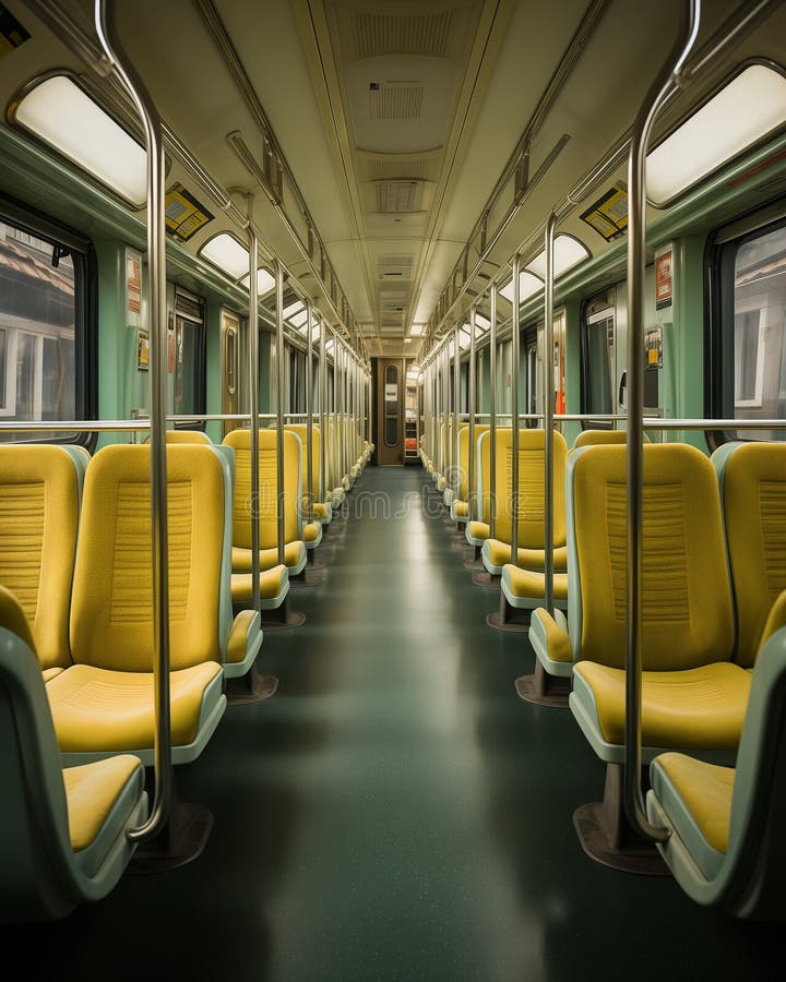 Inside of a Train, the Inside of a Deserted Train Stock Illustration ...