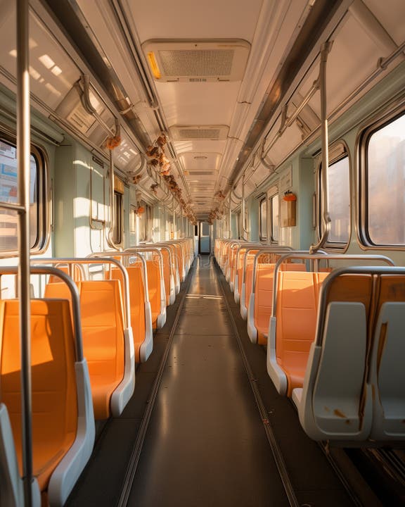 Inside of a Train, the Inside of a Deserted Train Stock Illustration ...