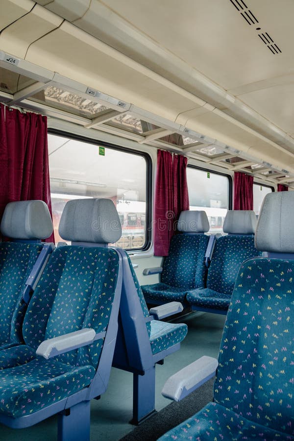 Inside the Train with Empty Seats in Romania Stock Image - Image of ...