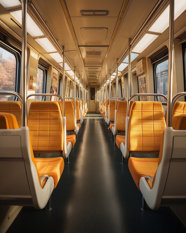 Interior of a Train, the Interior of an Empty Train Stock Illustration ...