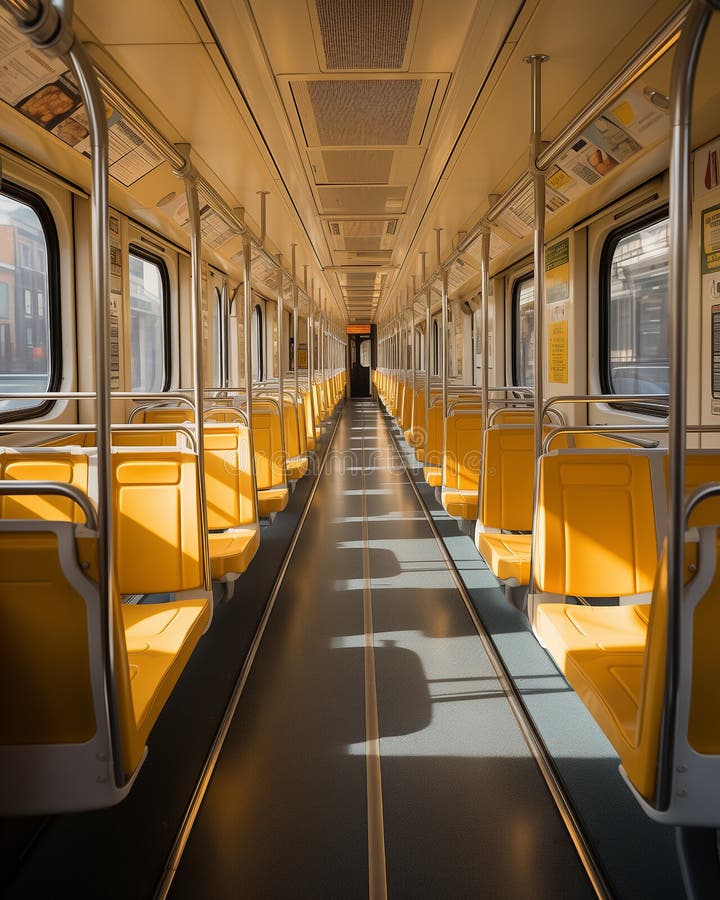 Train Interior, the Interior of an Empty Train Stock Illustration ...
