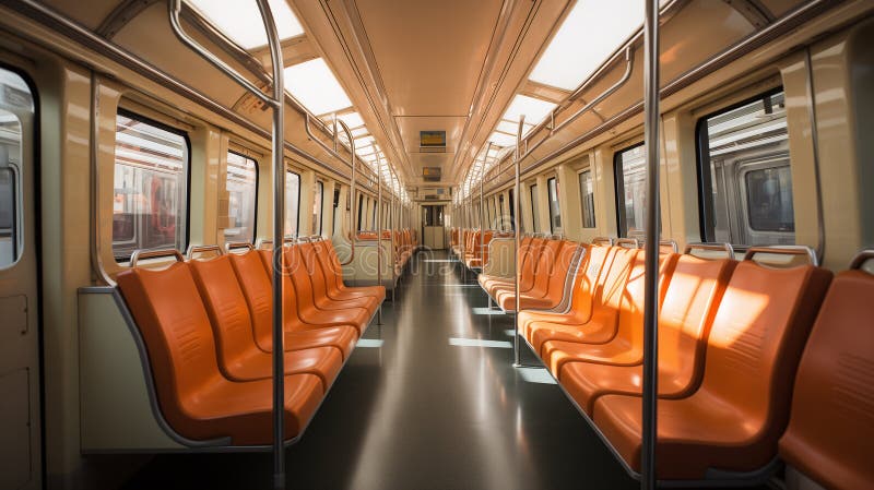 Inside of a Train, the Inside of a Deserted Train Stock Illustration ...